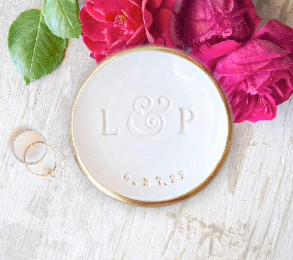 Personalized Wedding Plate Gift, Custom Ring Dishes, Prima Pottery