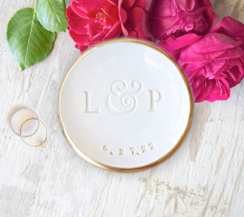 Personalized Wedding Plate Gift, Custom Ring Dishes, Prima Pottery
