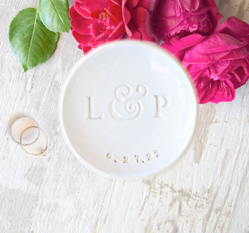 Personalized Wedding Plate Gift, Custom Ring Dishes, Prima Pottery