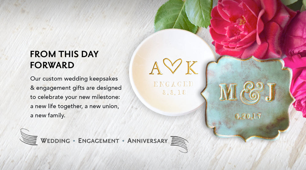 Personalized Ceramic Wedding Plates Custom Engagement Ring Holder Post