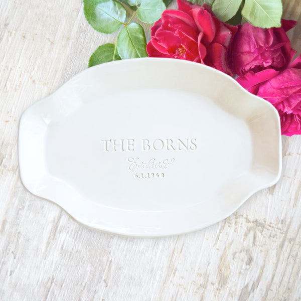 Custom Name Plate Couple Personalize Wedding Pottery Anniversary Gift ...