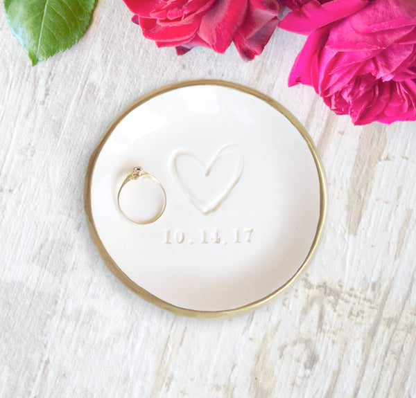 Custom Wedding Bowl Personalize Date Engagement Ring Holder Dish by ...