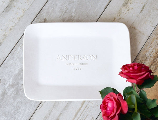 Custom Pottery Platter Names Wedding Plate, Ceramic Personalized Tray ...
