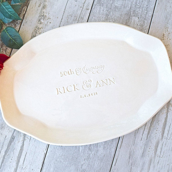 Custom Name Wedding Plates | Personalized Pottery Gifts - Prima Pottery